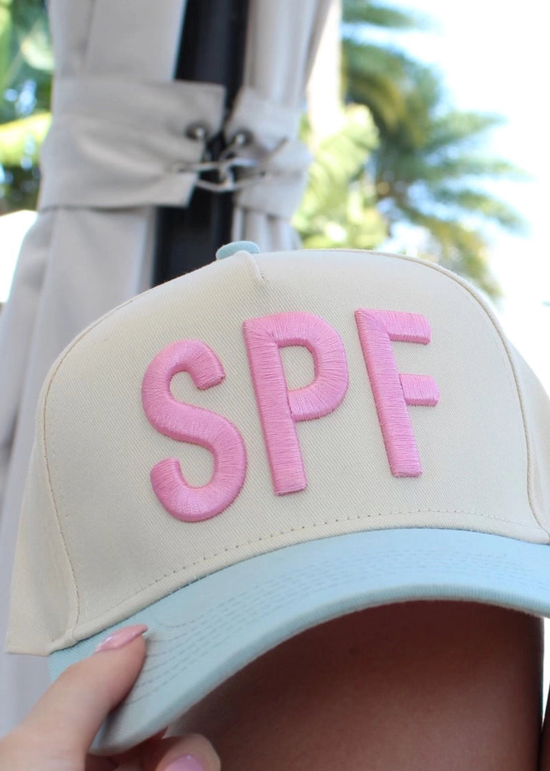 Pink SPF Embroidered Trucker Hat – Colorful Natalie