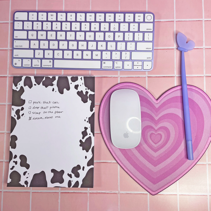 Pink Hearts Forever Mouse Pad – Colorful Natalie