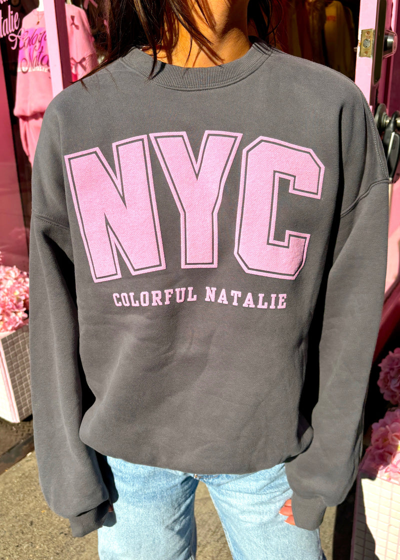 NYC Graphite Puff Print Crewneck – Colorful Natalie
