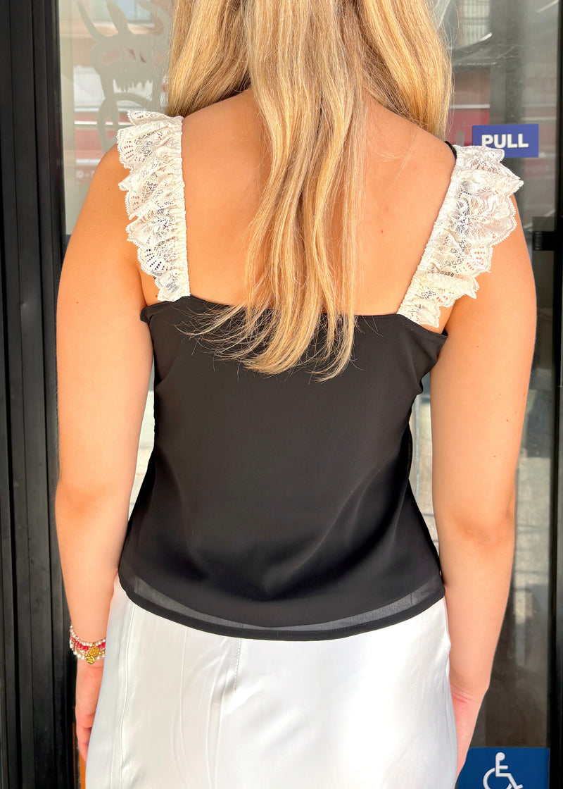 Siran Black Lace Ribbon Top – Colorful Natalie