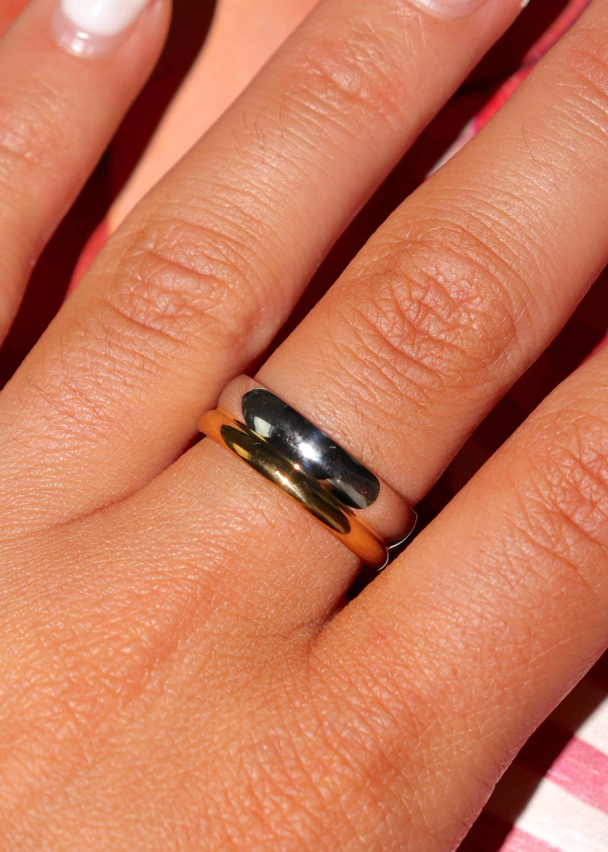 Double Metal Stacked Ring Colorful Natalie