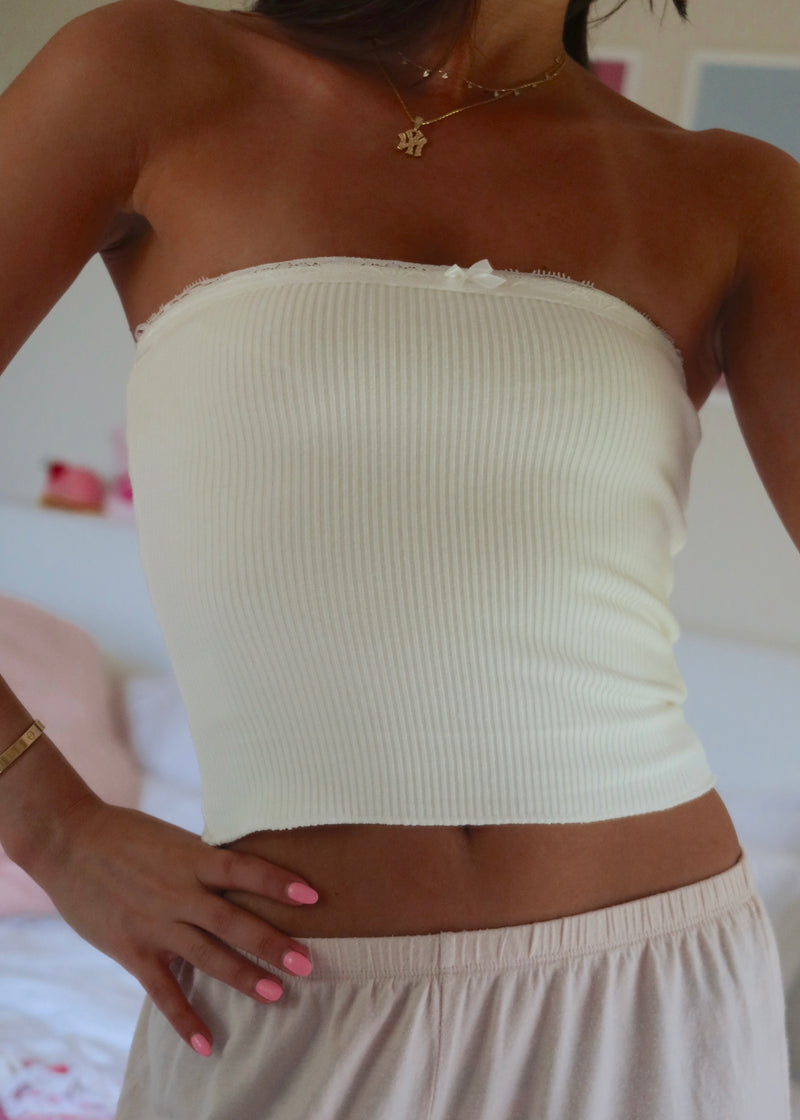Isabel White Lace Bow Tube Top – Colorful Natalie