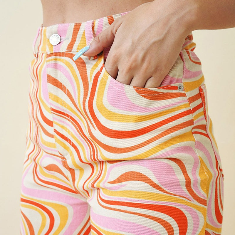 Mariah Pink Marble Denim – Colorful Natalie