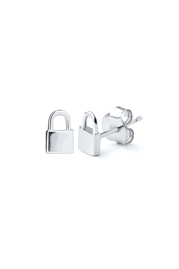 Mini Sterling Silver Lock Studs – Colorful Natalie